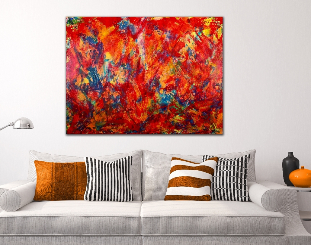 SOLD - Red Forest Abstract by Nestor Toro - ABSTRACT ART - NESTOR TORO ...